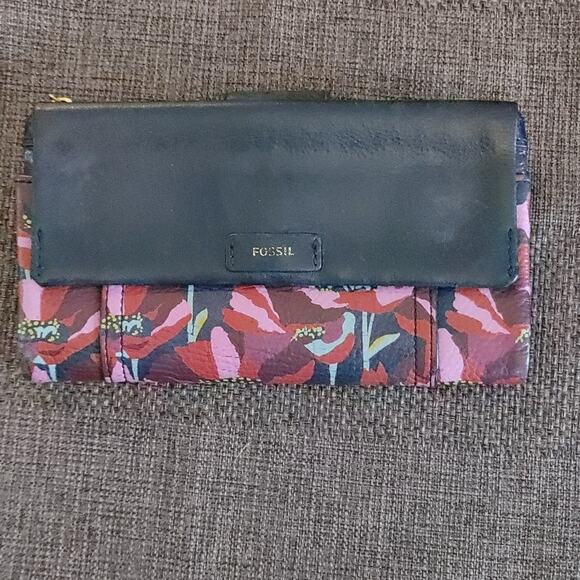 Fossil | Bags | Fossil Ellis Floral Leather Wallet | Poshmark
